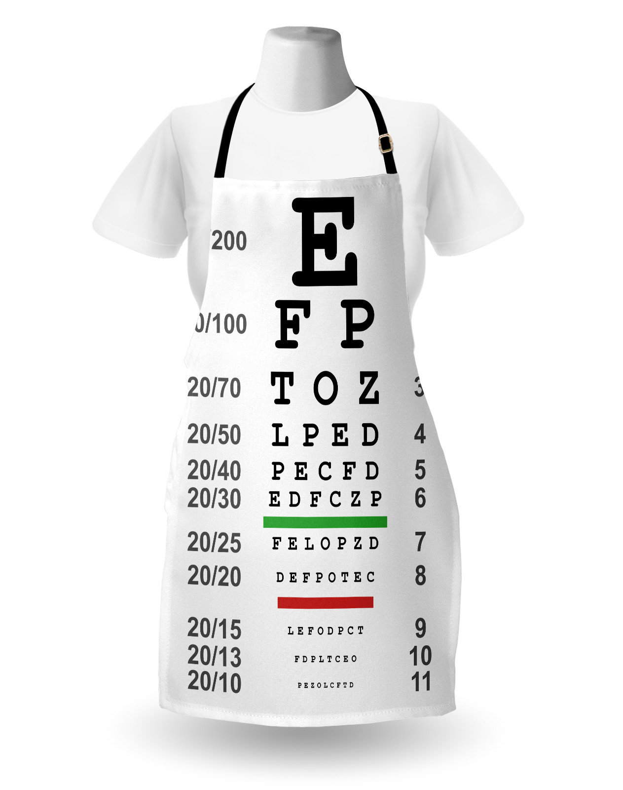 East Urban Home Eye Chart Apron Unisex Eye Control Test Sign Adult Size ...