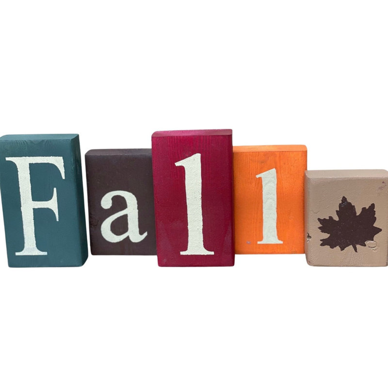 Trinx Jevale Fall Letter Block Set | Wayfair