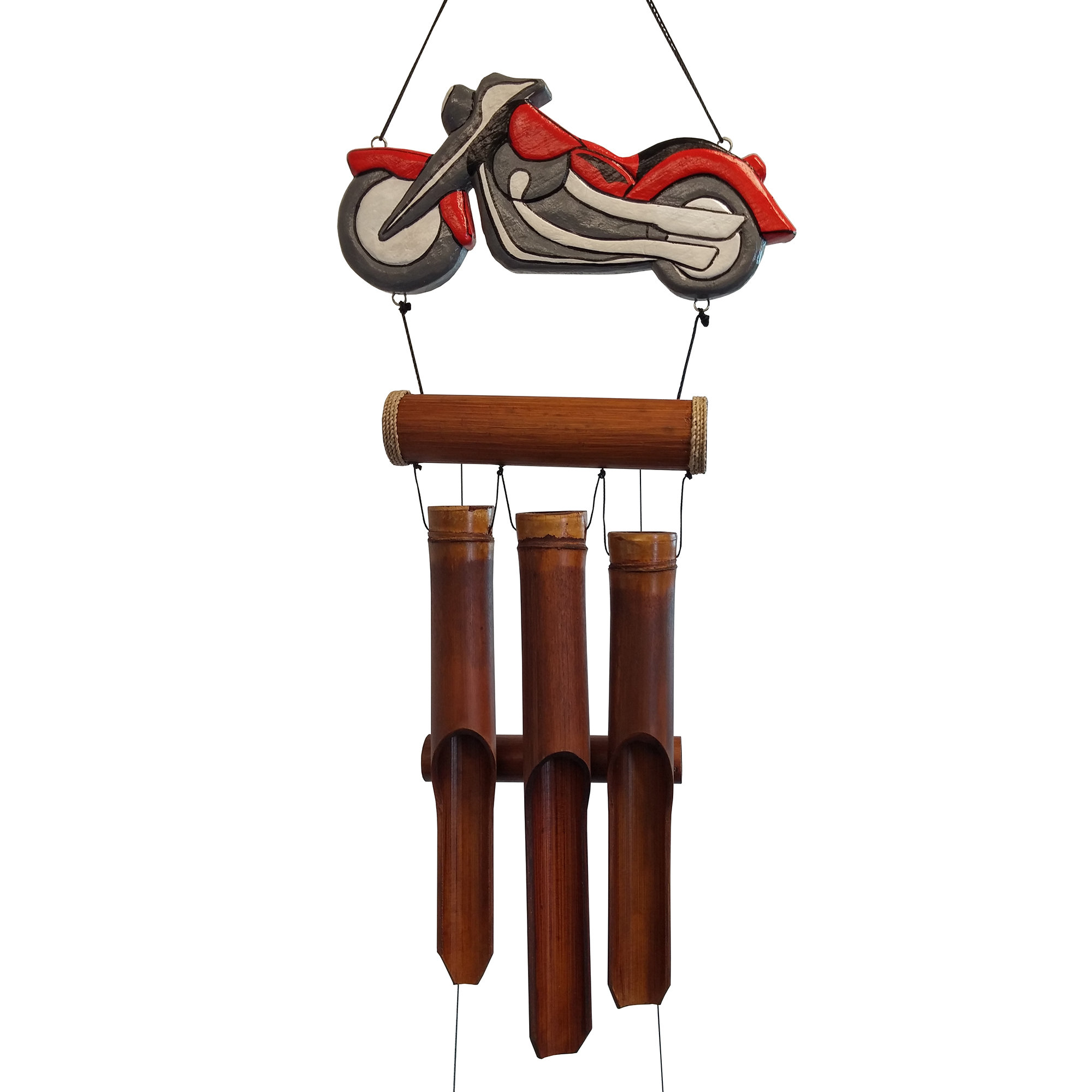 Cohasset Gifts & Garden Nikolai Motorcycle Bamboo Wind Chime - Wayfair ...