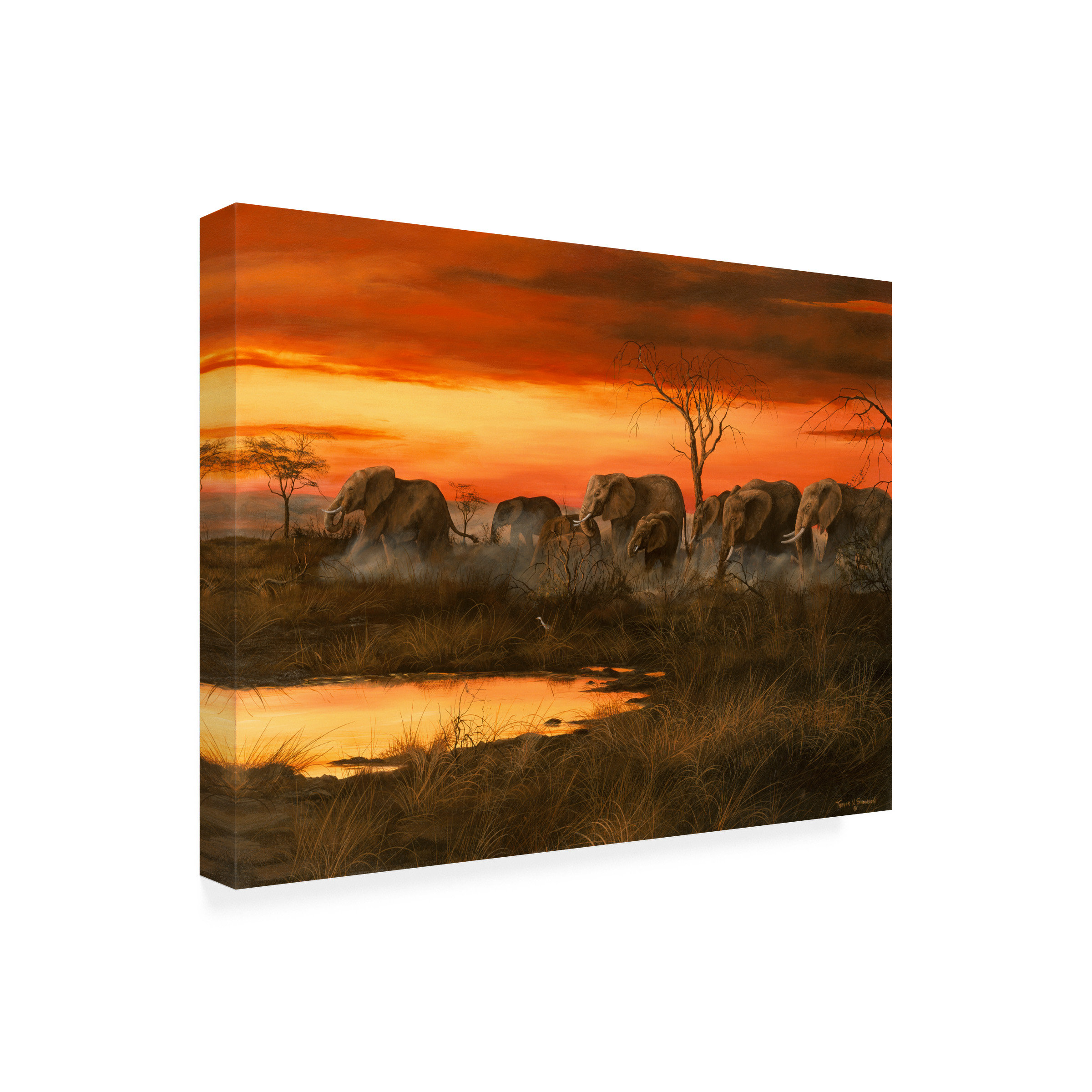 Winston Porter Trevor V. Swanson 'Sunset River Crossing' Canvas Art ...