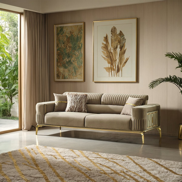 Everly Quinn Bombee 3 - Piece Velvet Living Room Set | Wayfair