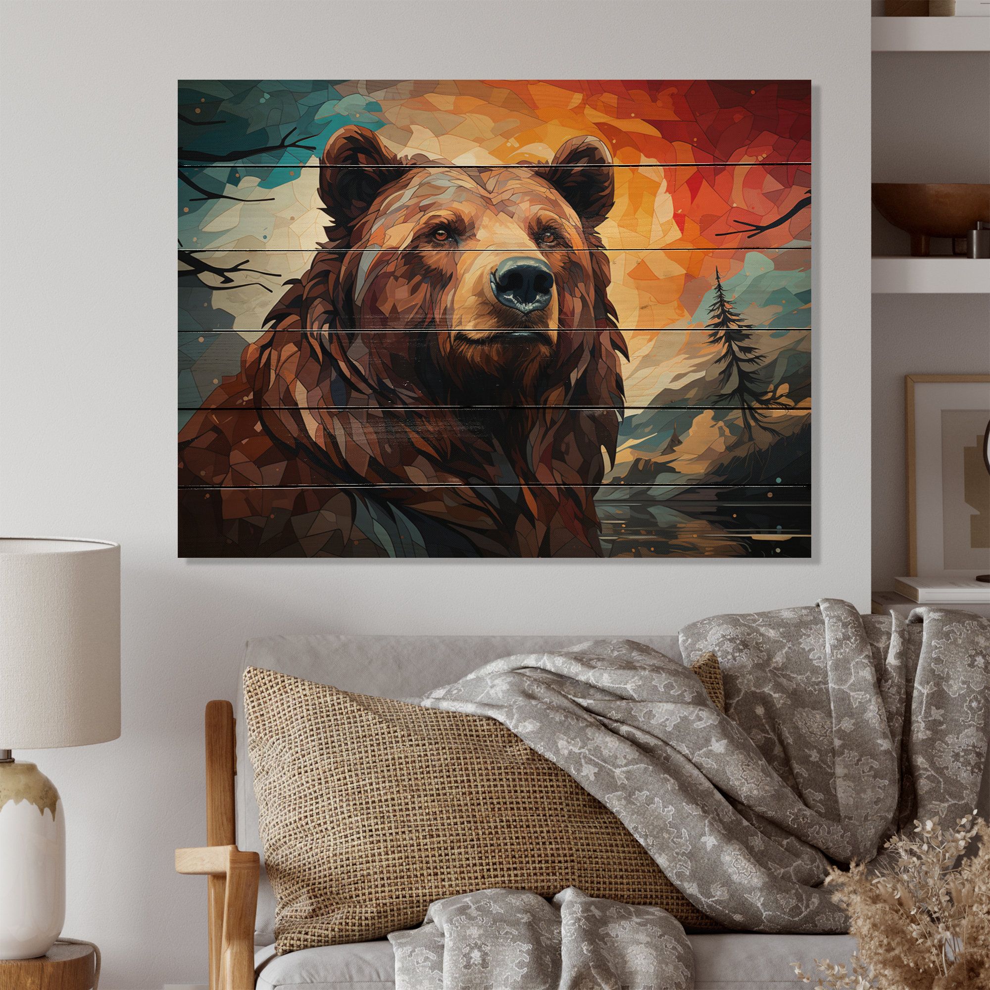 Millwood Pines Bornais " Bear Majestic Geometric I " | Wayfair