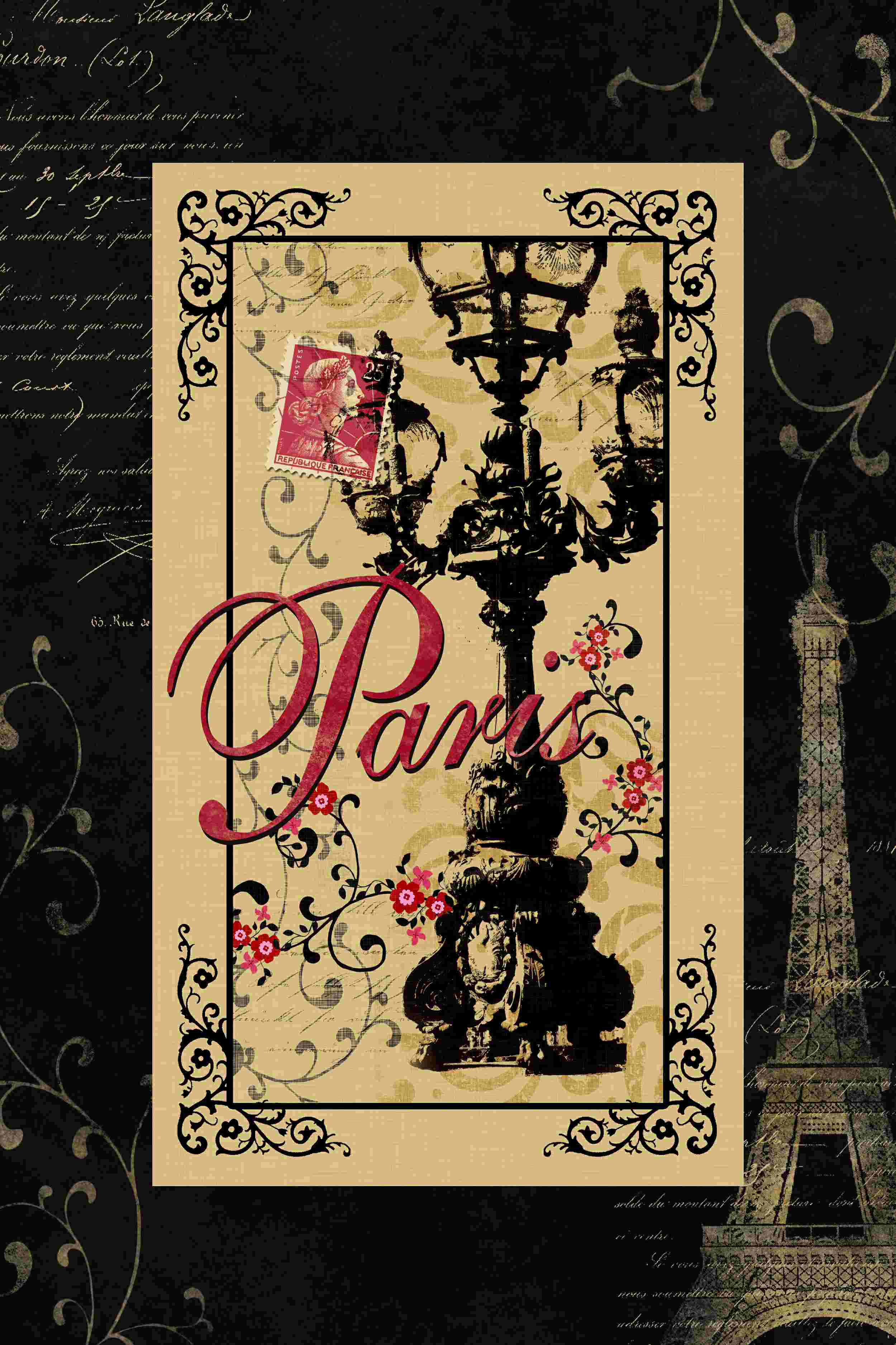 Ophelia & Co. Paris Lamp Post - Wrapped Canvas Textual Art | Wayfair