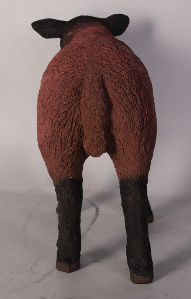 Rosalind Wheeler Caalin Brown Baby Texelaar Lamb Life Size Statue | Wayfair