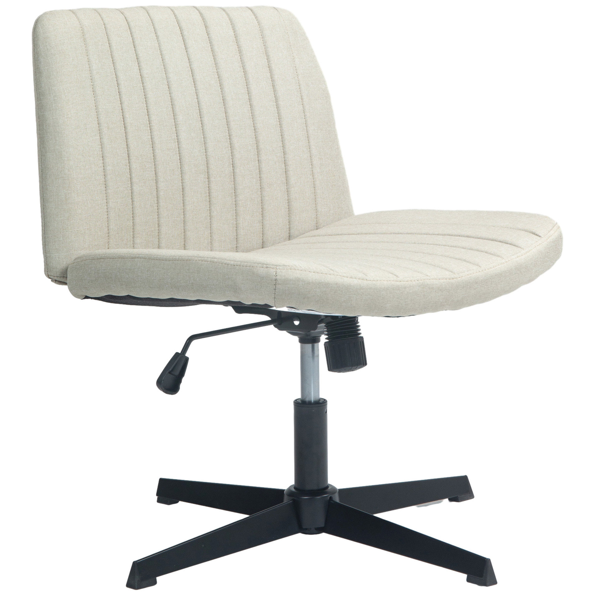 Latitude Run® Beige Computer Chair, Armless. Adjustable Height For Desk ...