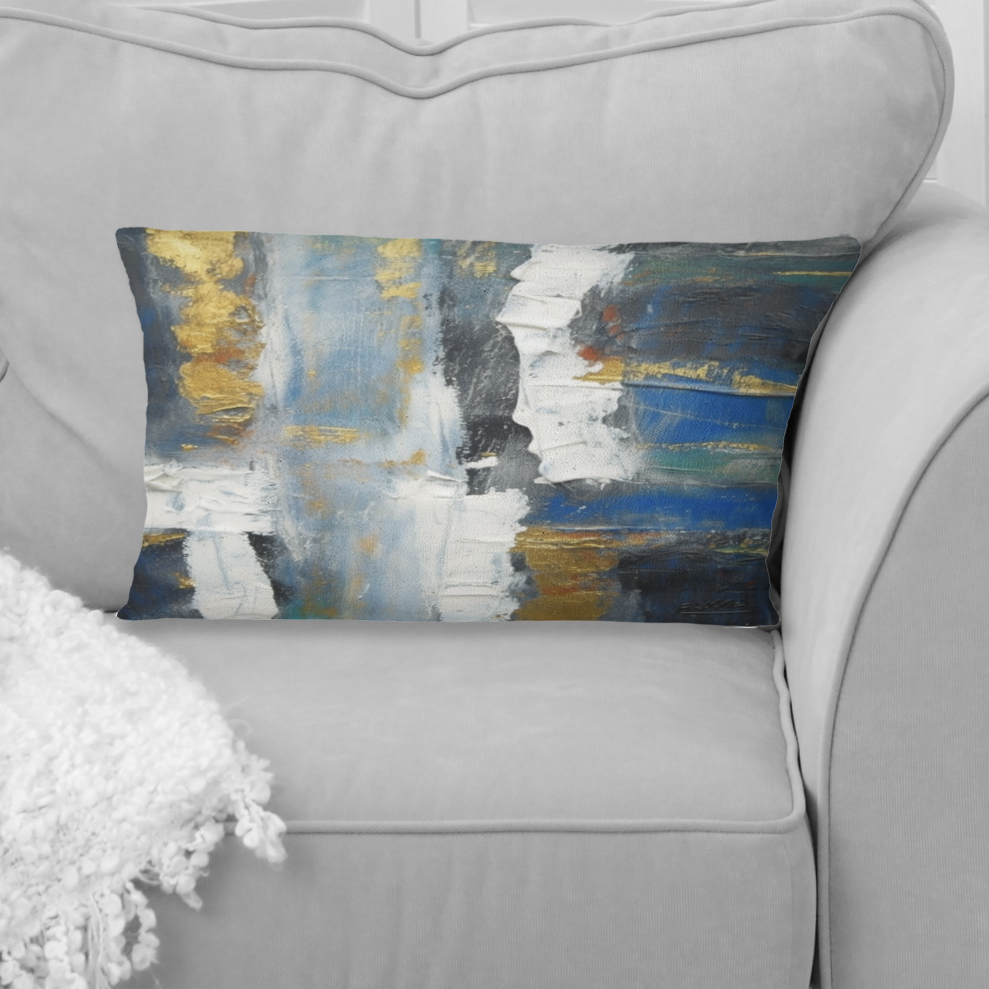 Design Art Ethereal Knowing Royal Blue And Gold I - Abstract Painting ...