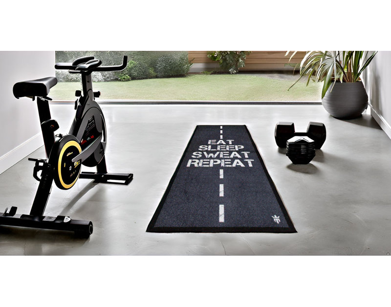 Matsmiths Eat, Sleep, Sweat, Repeat Cycle Exercise Mat Large | Wayfair