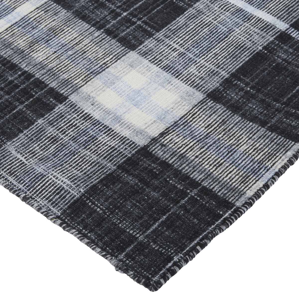 Sand & Stable™ Johan Plaid Handmade Flatweave Charcoal/Gray Area Rug ...