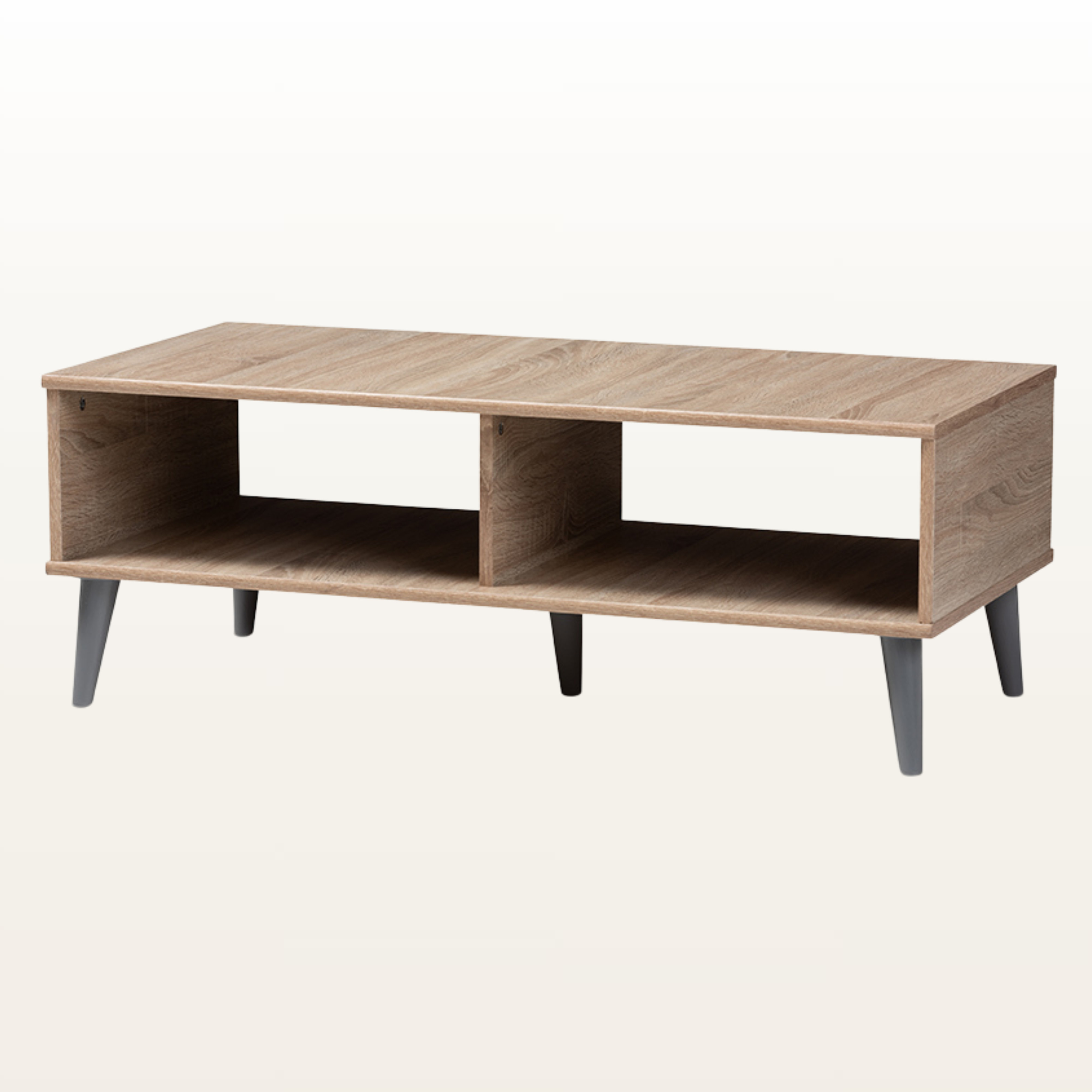 George Oliver Halcyon Coffee Table in Oak and Light Grey Finish | Wayfair