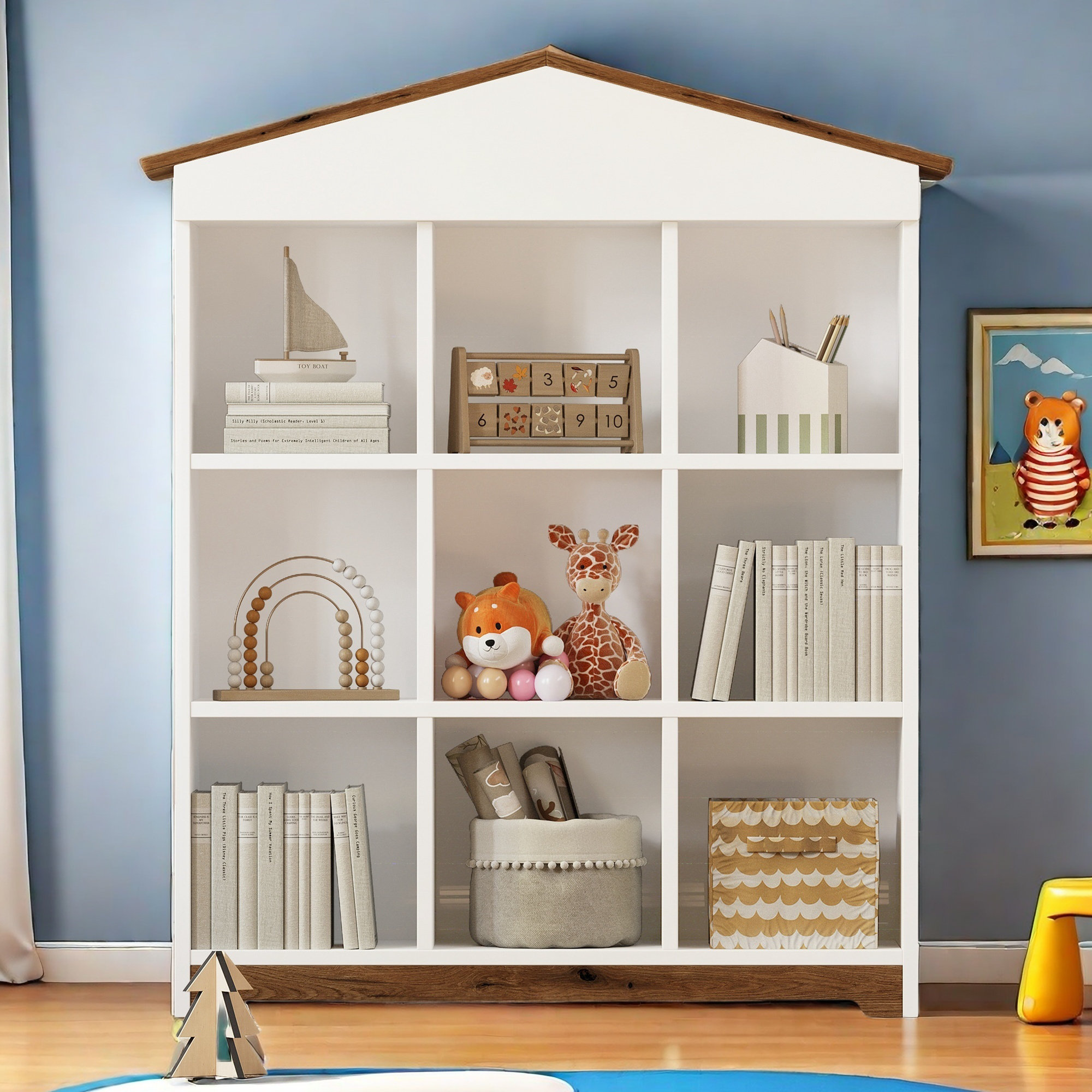Lark Manor™ House-Shaped Storage Rack With Nine Storage Compartments ...