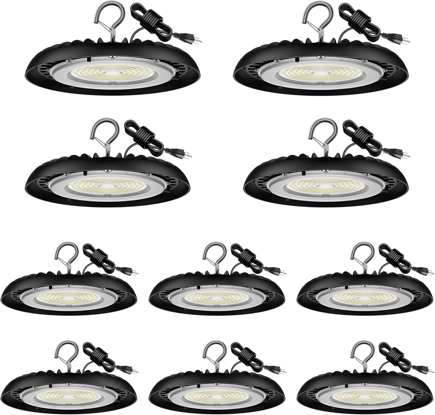 Co-t 150W Led Plug-In Ceiling Light Fixture, 16,500Lm High Bay Hanging ...