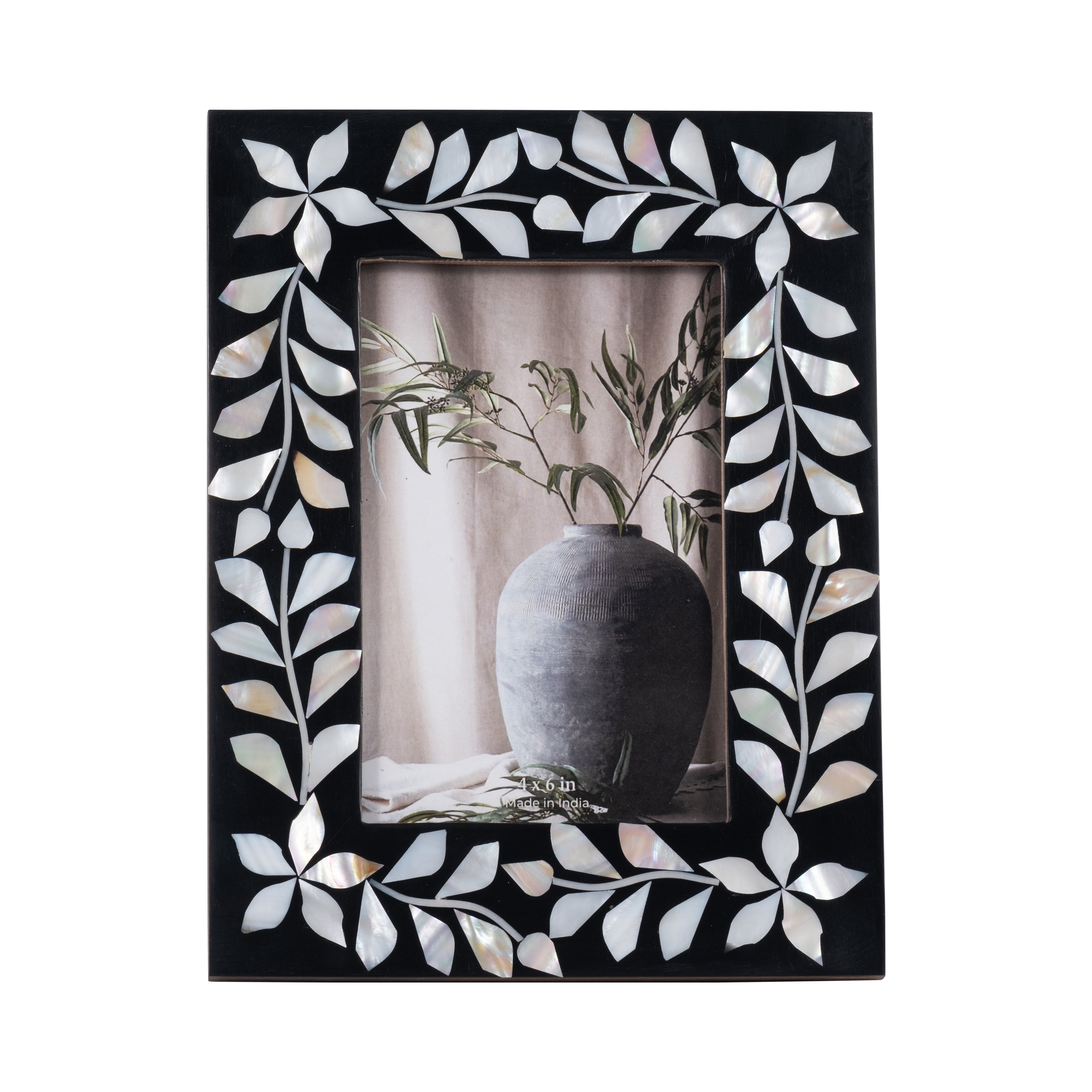 Red Barrel Studio® Mother Of Pearl Inlay Vine Photo Frame, Black ...