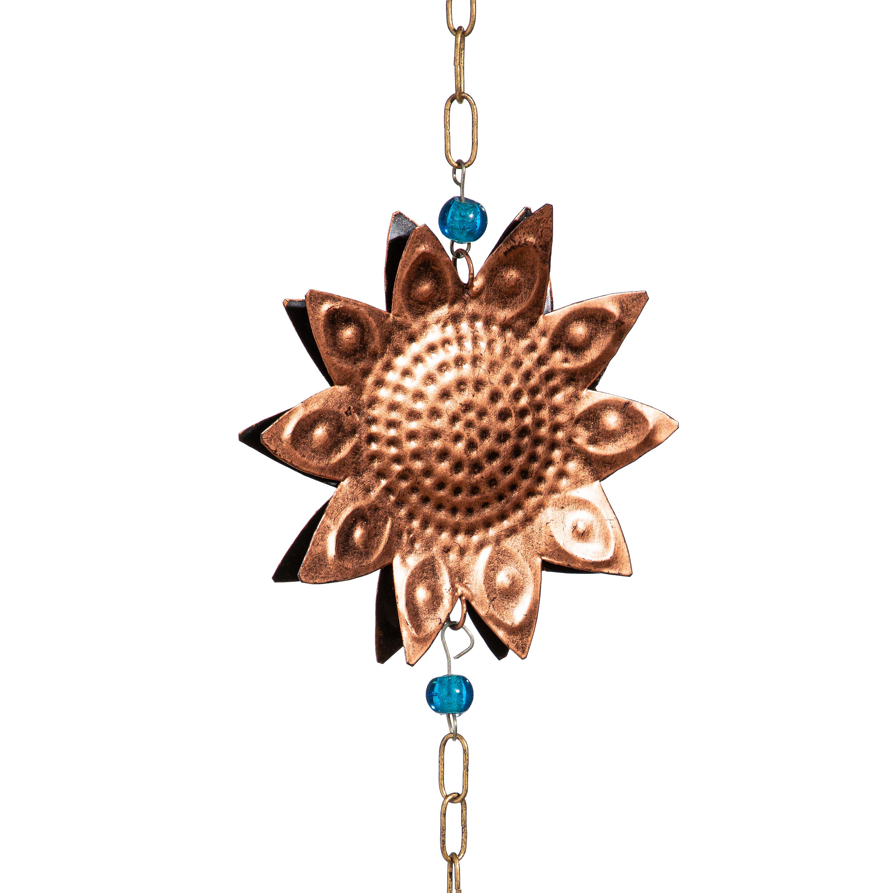 Arlmont & Co. Sunflower Rain Chain with Glass Beads, 96" H | Wayfair