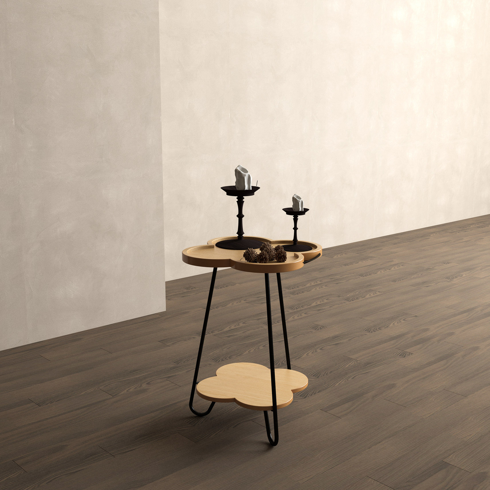 Winston Porter Petal-shaped Display Table - Wood & Metal Showcases Your ...
