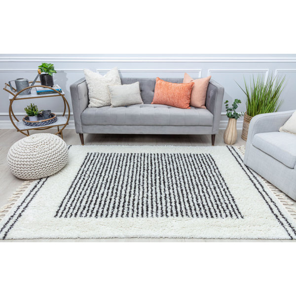 George Oliver Colletti Bennett Modern Snow Veil Area Rug & Reviews ...