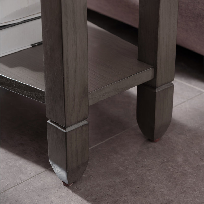 Charlton Home® Recliner Solid + Manufactured Wood Wedge Table in Smoke ...