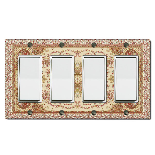 WorldAcc Metal Light Switch Plate Outlet Cover (Elegant Biege Carpet ...