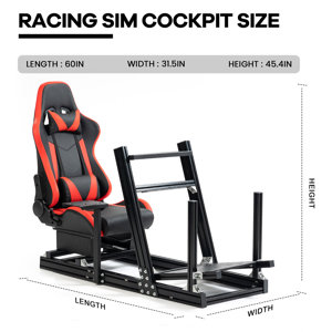 Anman Pro Racing Simulator Cockpit Aluminum with Seat Fit Logitech ...