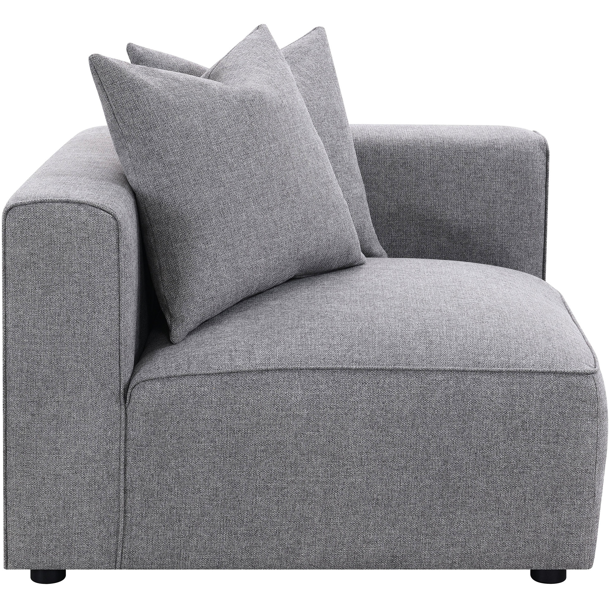 CaneCreations Grey Corner Chair With Pillow - Customizable Seating For ...