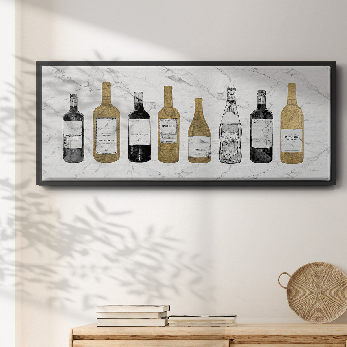 Wexford Home Glam Wine Bar- Framed Canvas | Wayfair