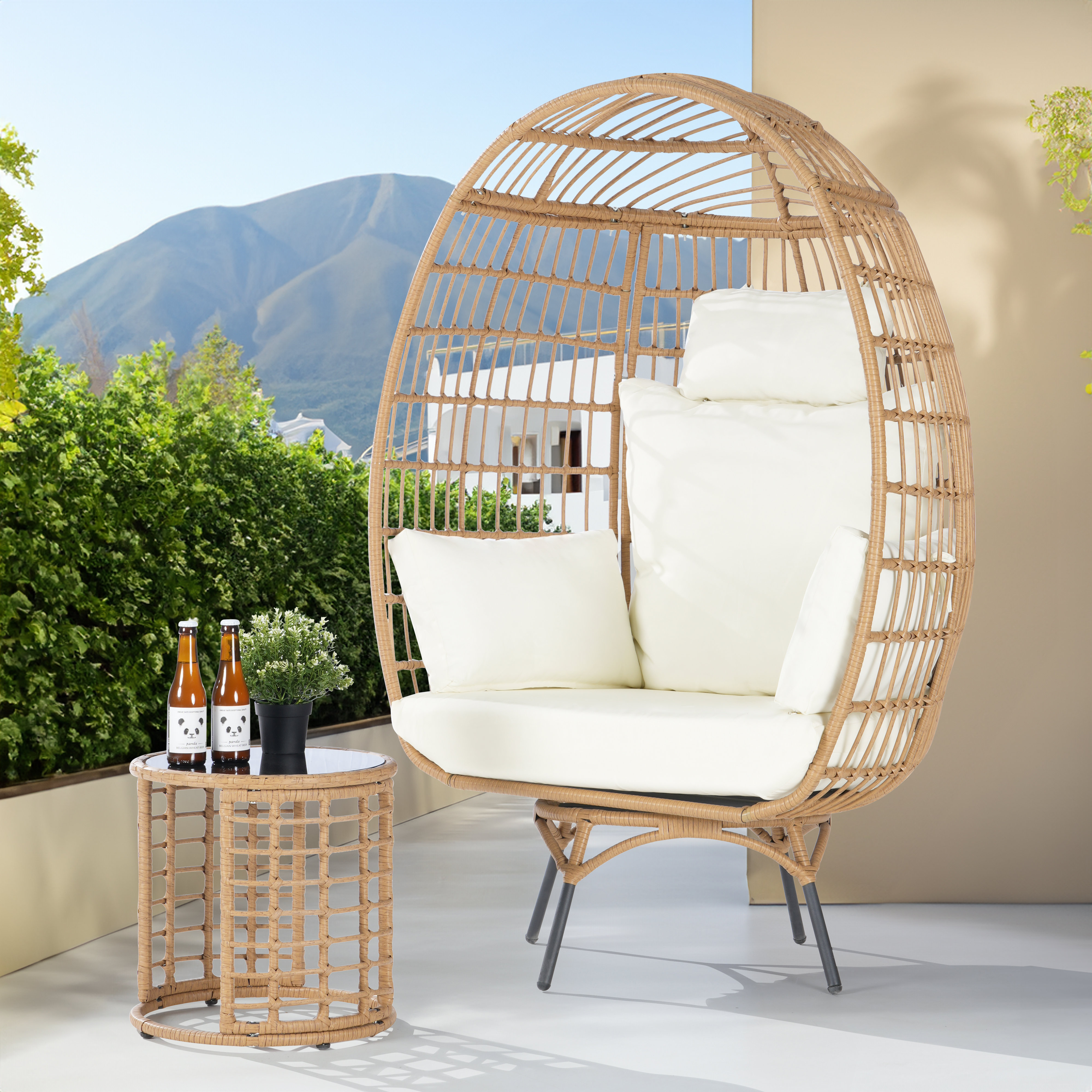 SANSTAR Round 1 - Person 15.8'' L Outdoor Restaurant Lounge Dining ...