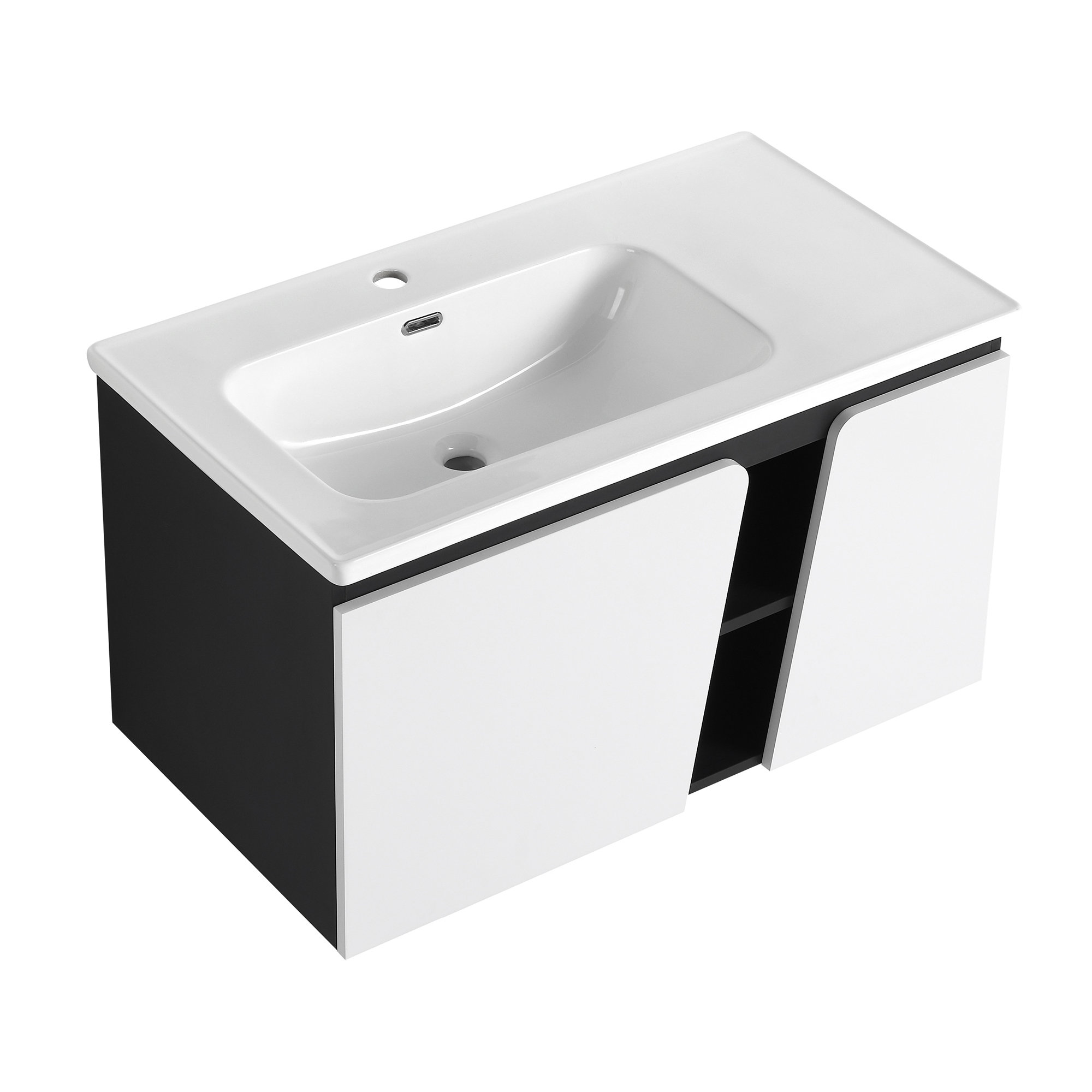 Ebern Designs Gabrielle 35'' Single Bathroom Vanity with Ceramic Top ...