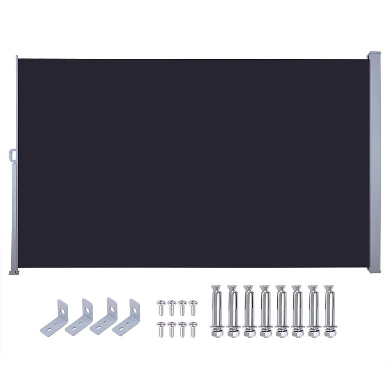 Yescom D Polyester Black Cover Motorized Retractable Side Awning ...
