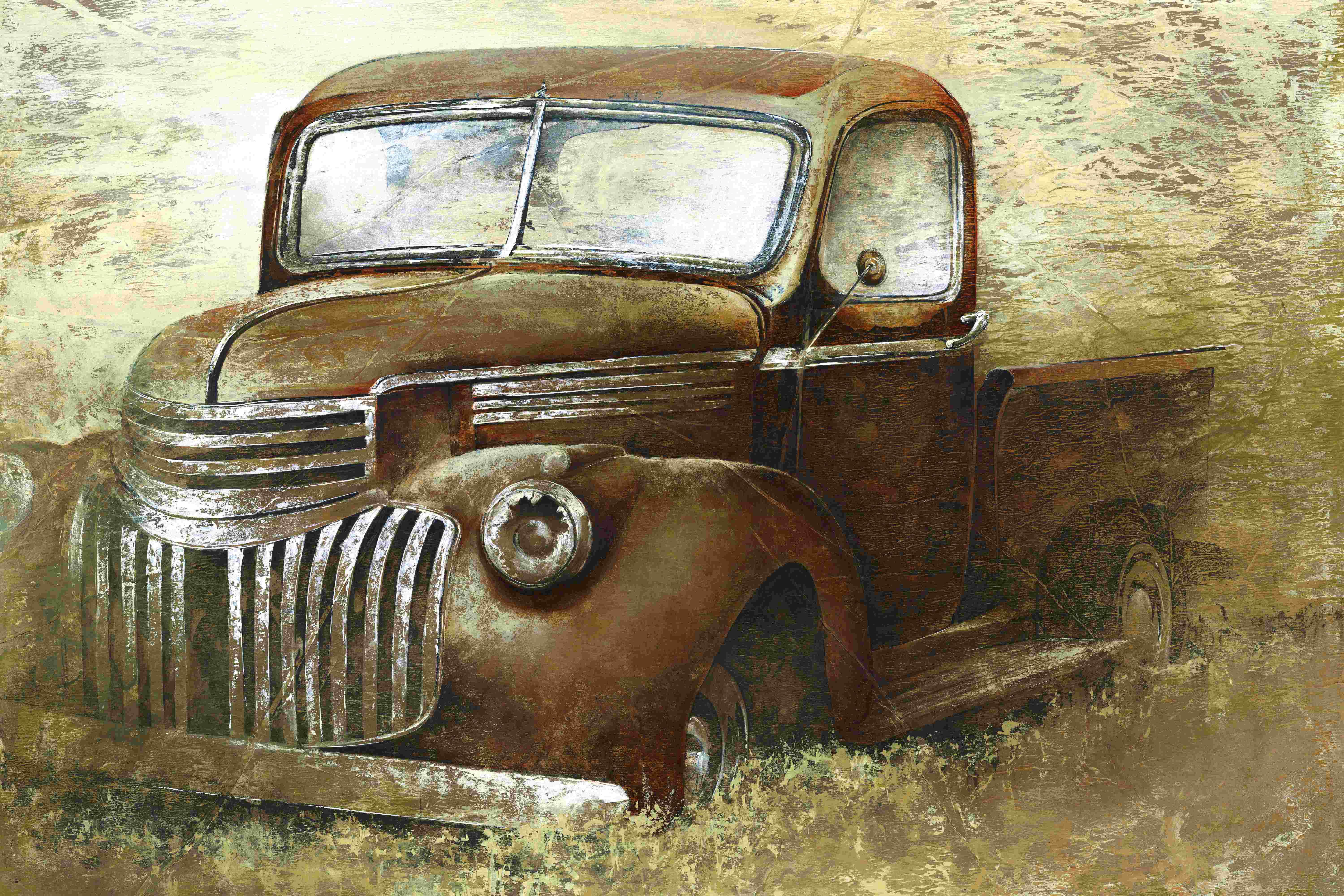 Williston Forge Old Broken Down Truck - Wrapped Canvas Painting | Wayfair