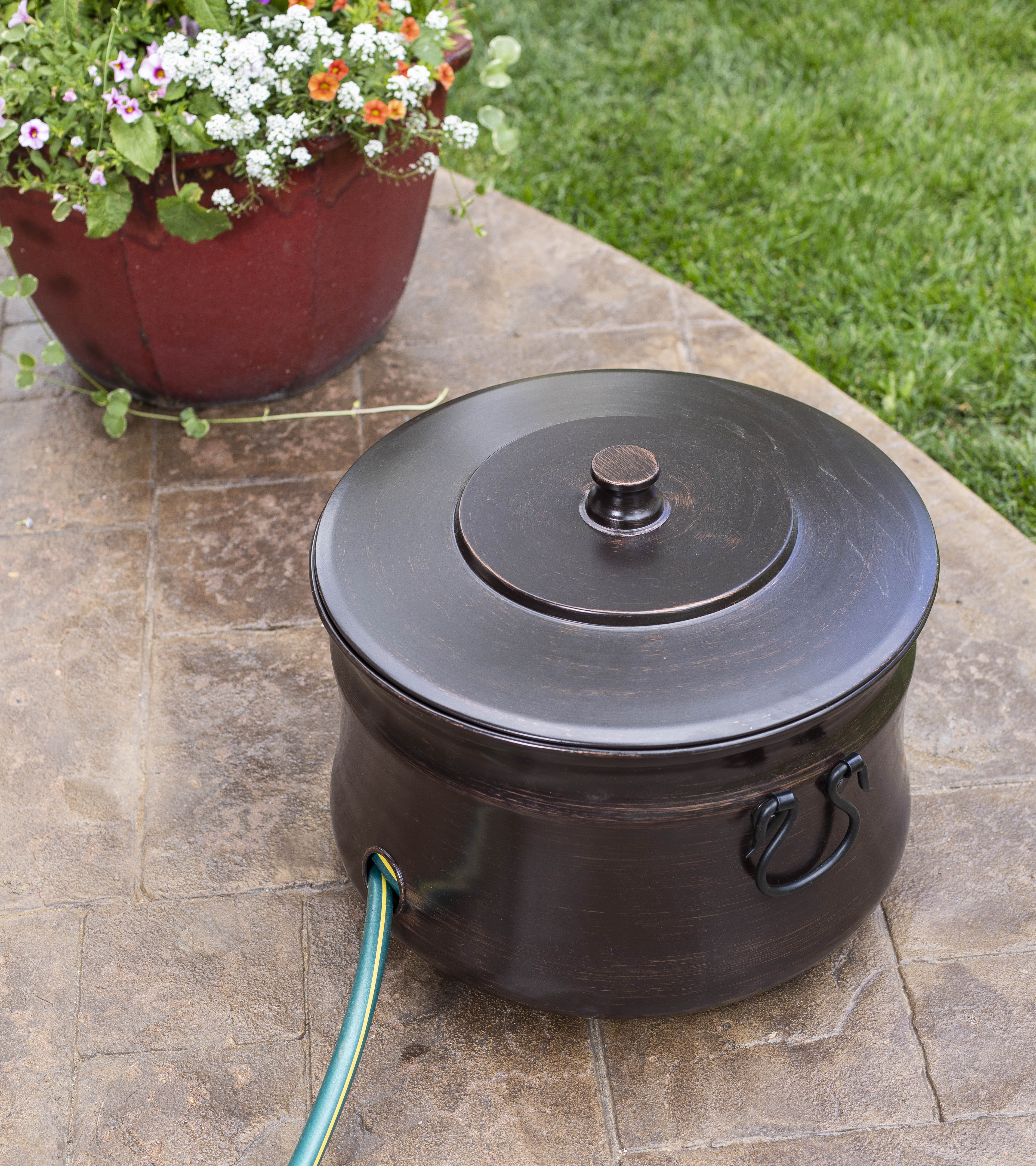 BirdRock Home Decorative Ground Garden Water Steel Hose Pot & Reviews ...