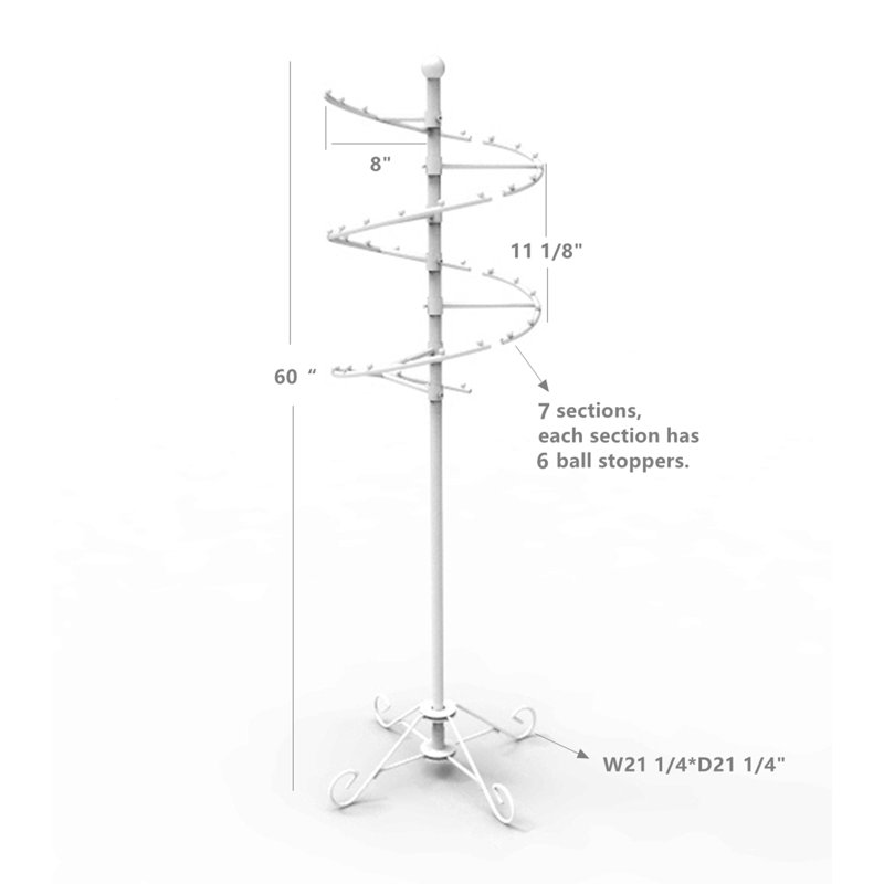 August Grove® 60" High Spiral Clothing Rack with 20 Ball Stops ...