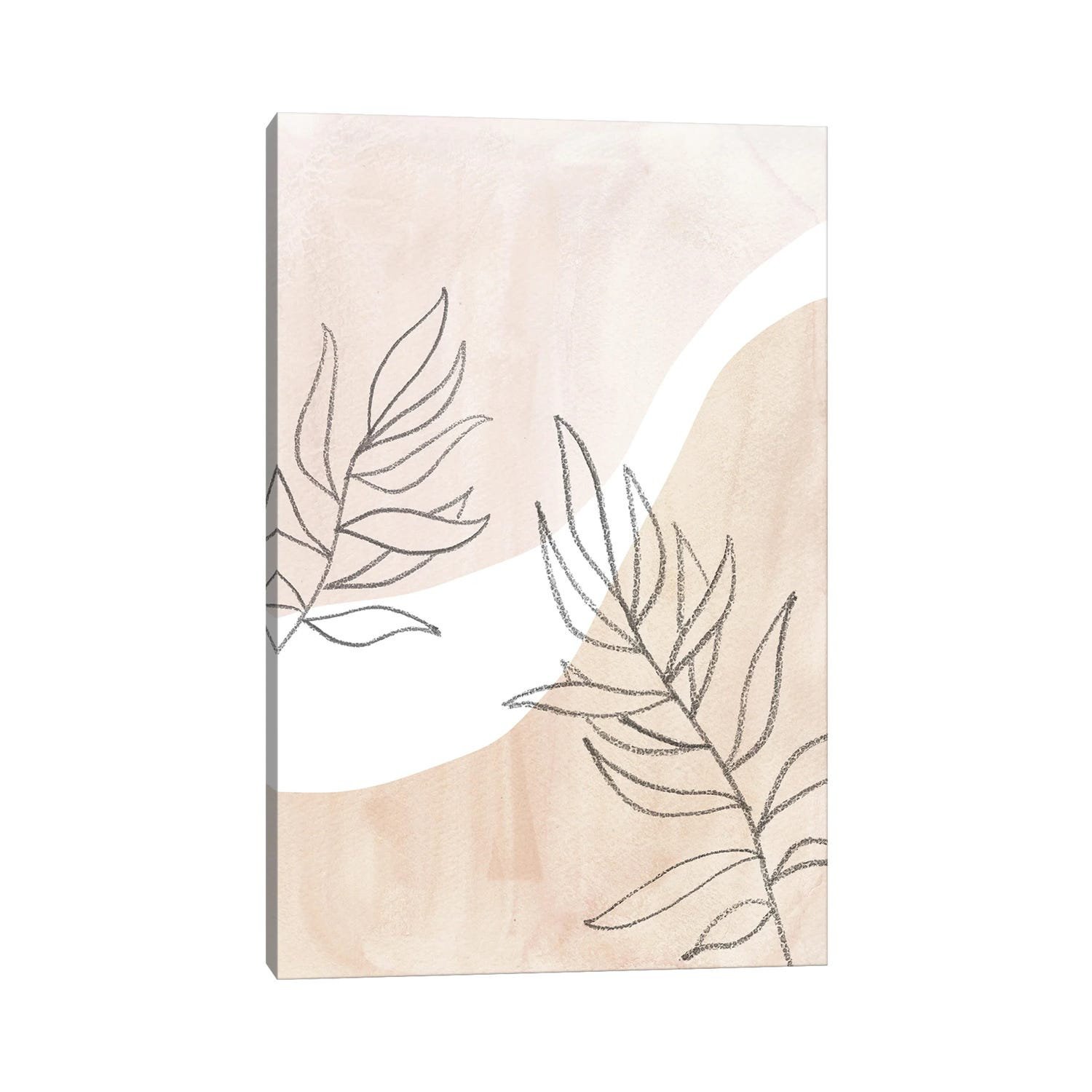 East Urban Home Neutral Plants II - Wrapped Canvas Painting Print | Wayfair