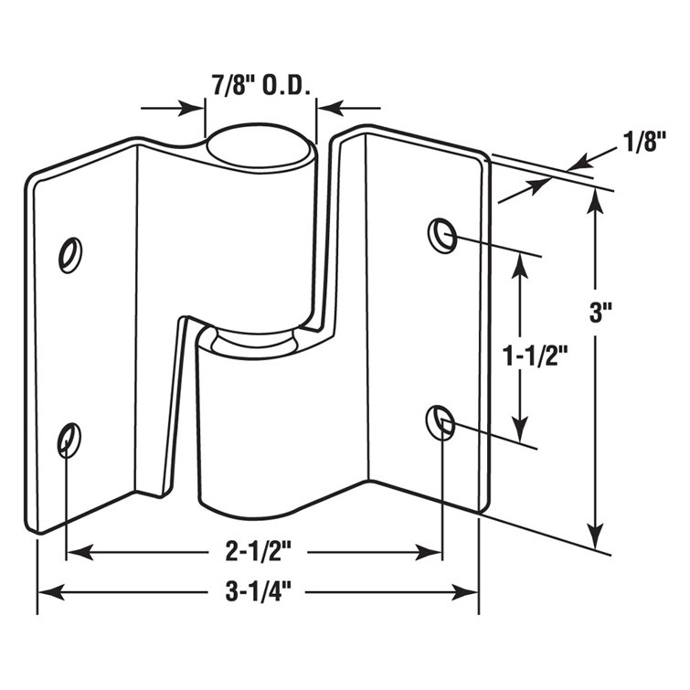 Prime-Line Surface Mounted Hinge Set, Left Hand In/Right Hand Out, With ...