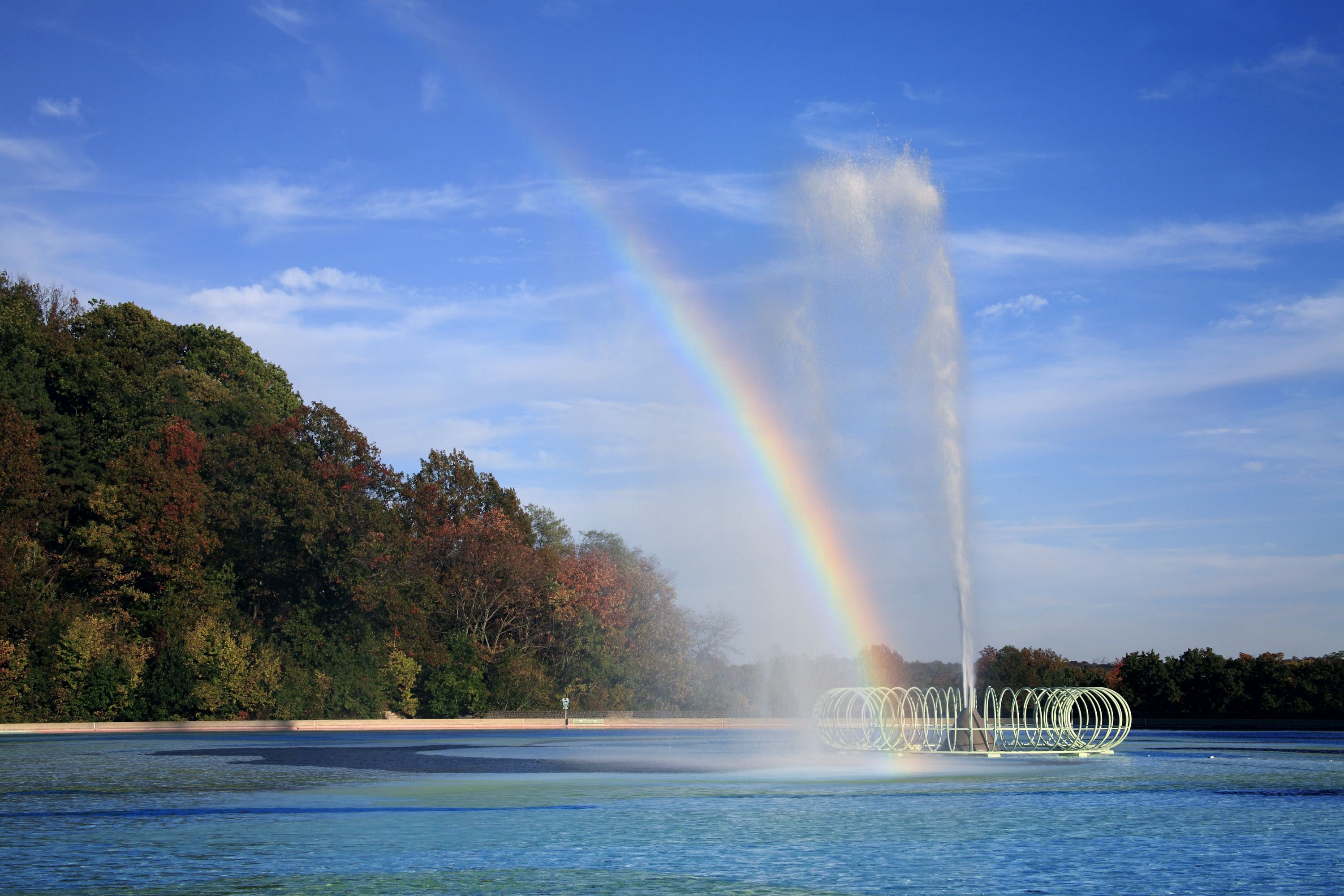 Ebern Designs " Reflecting Pool Rainbow " | Wayfair
