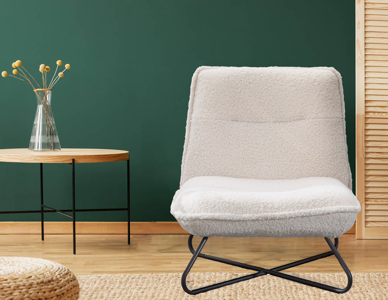 Ivy Bronx Teddy Soft Teddy Fabric Large Width Leisure Chair, With ...