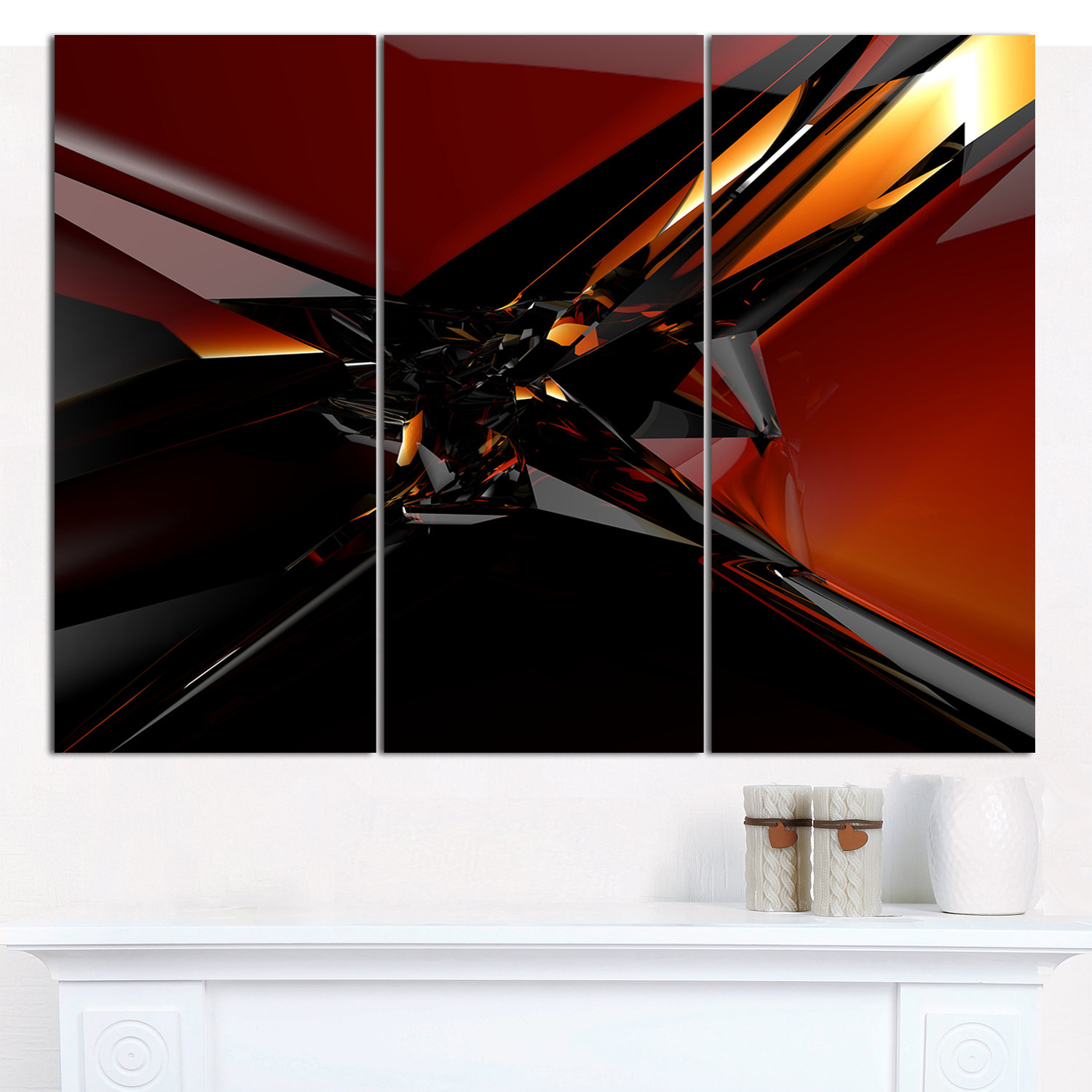 Design Art '3D Abstract Red Glass Design' Graphic Art Print Multi-Piece ...