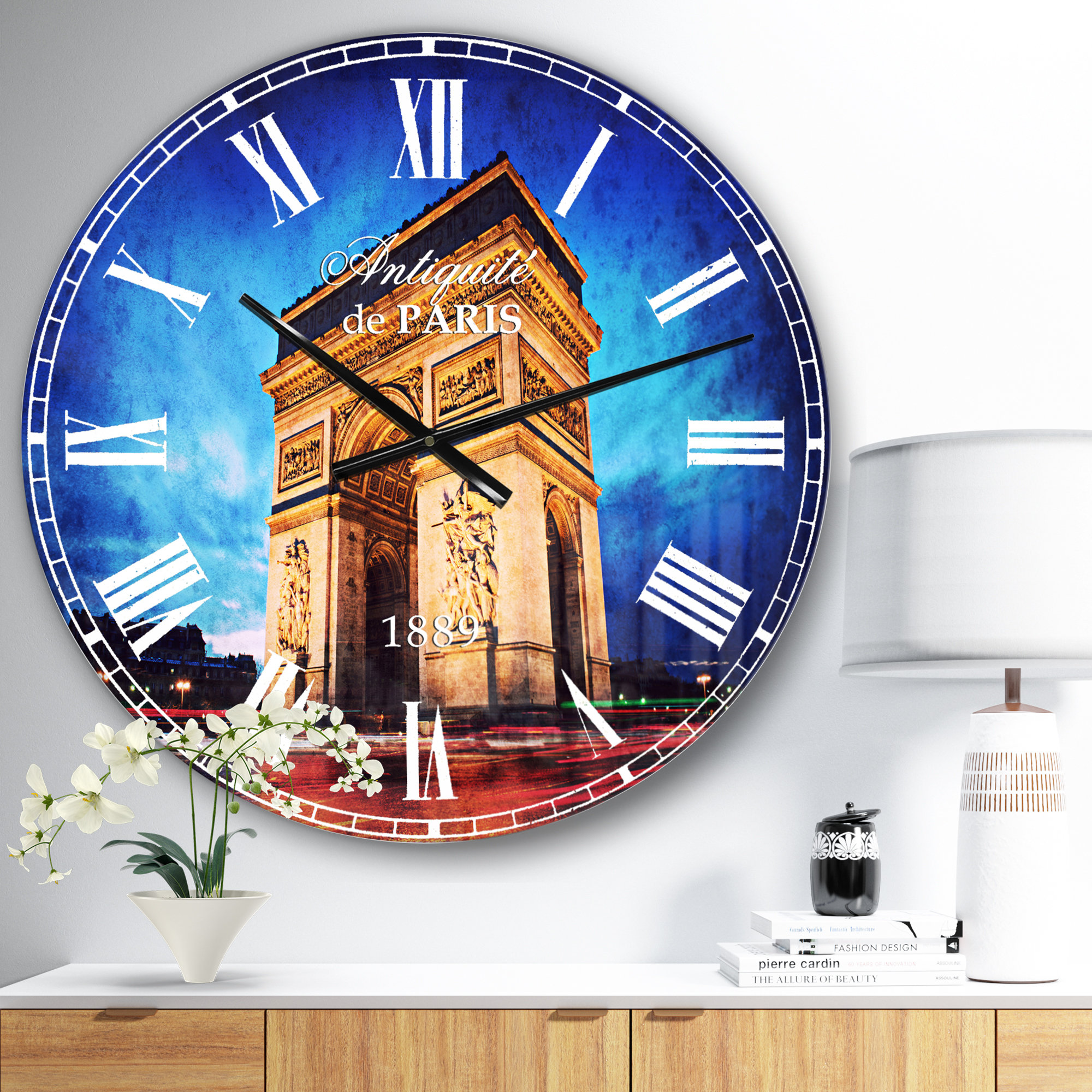 The Twillery Co.® Arch of Triumph in Paris - French Country Wall Clock ...