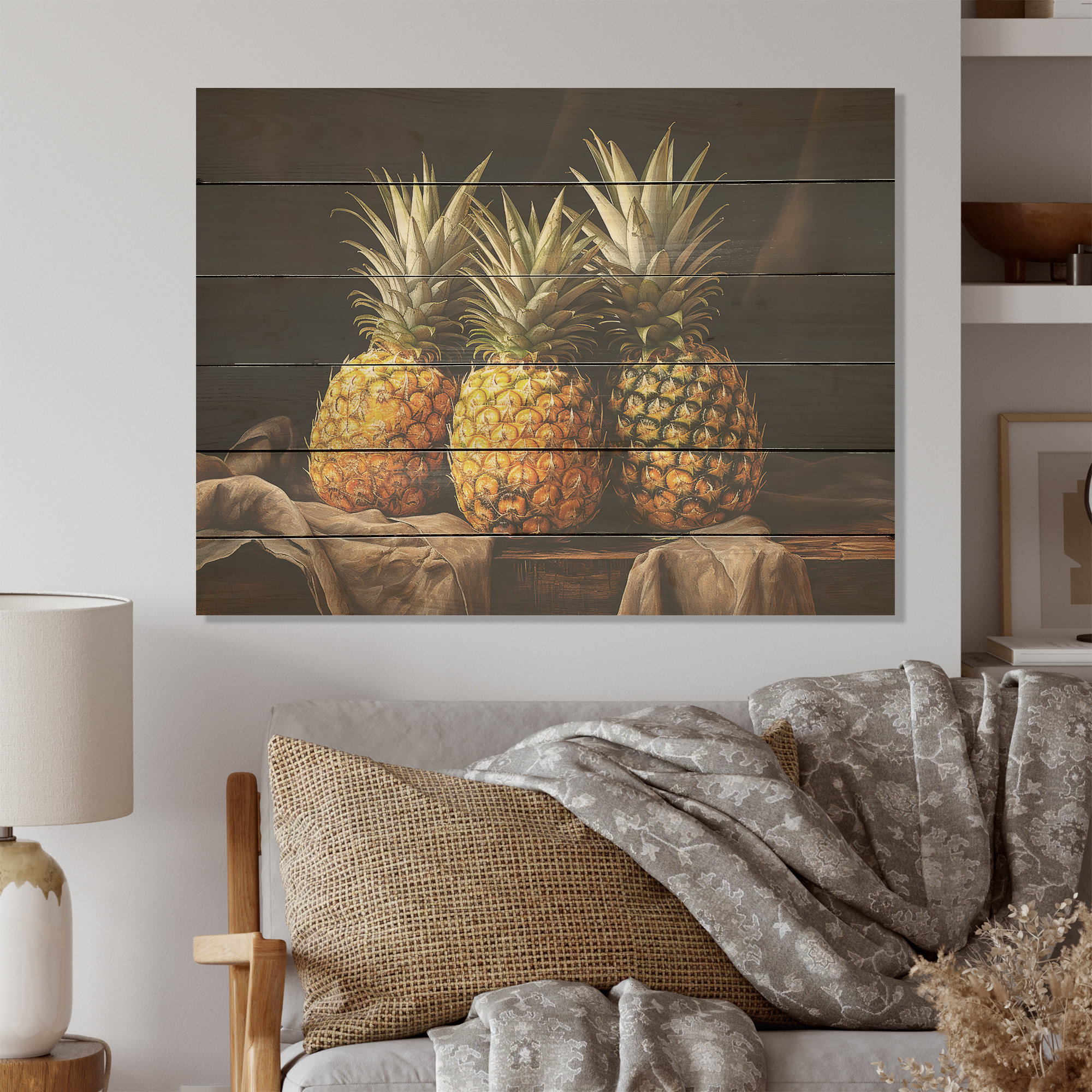 Bay Isle Home™ Juicy Pineapple Bliss - Pineapples Wood Art On Natural ...