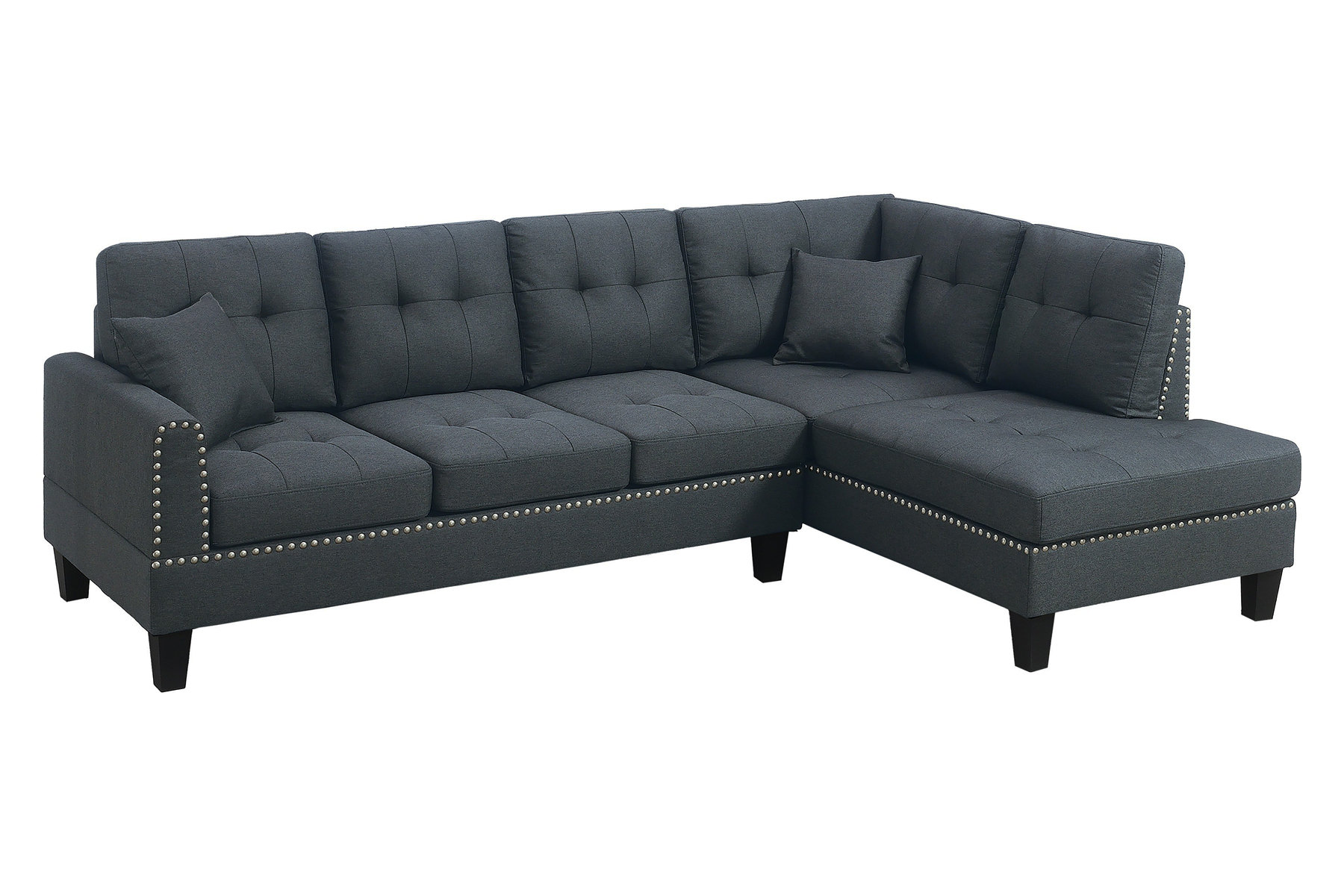 Latitude Run® Modern Style 2Pc Sectional Set Nailhead Trim Two Matching ...