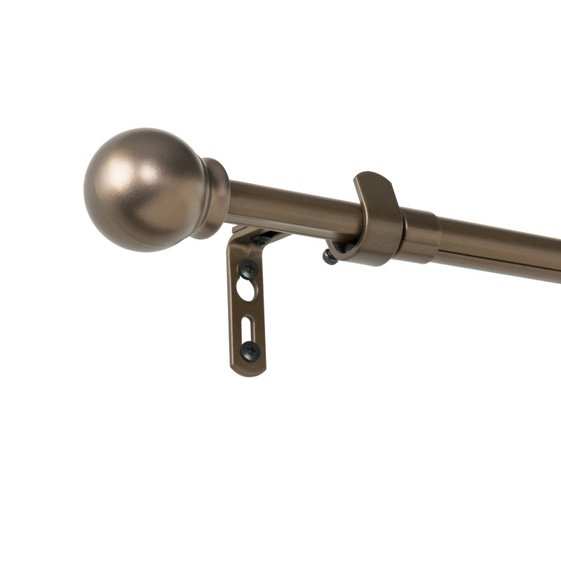 Winston Porter Berle Adjustable Bay Window Single Curtain Rod | Wayfair