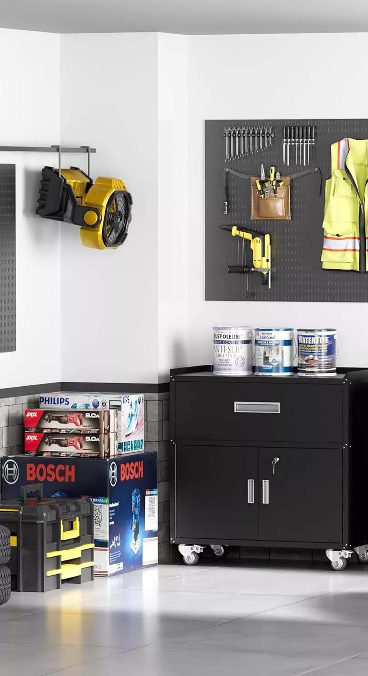 Ivy Bronx Metal garage cabinets, rolling tool cart boxes with wheels ...
