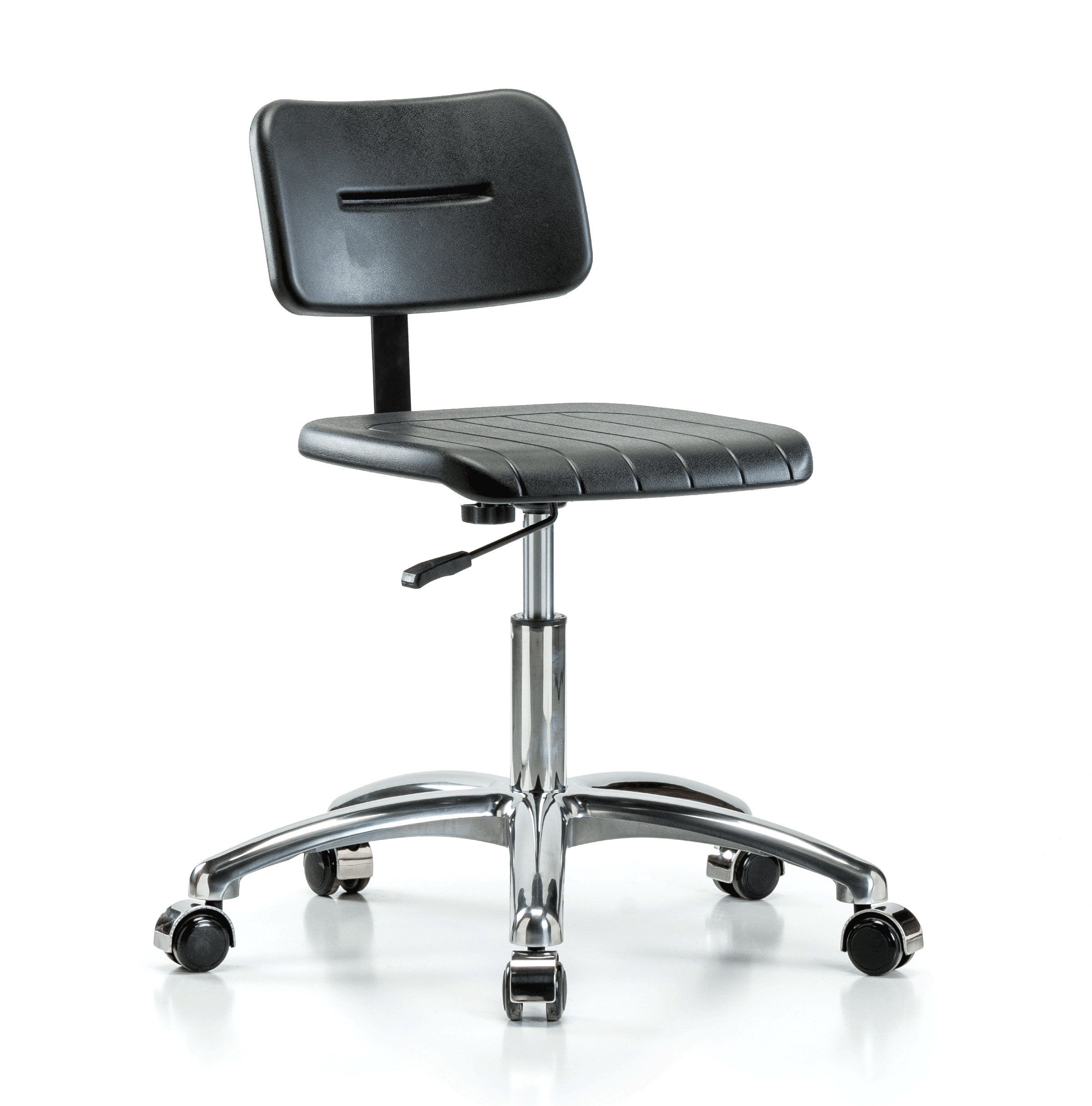 Perch Chairs & Stools PERCH Chrome Industrial Work Chair | Desk Height ...