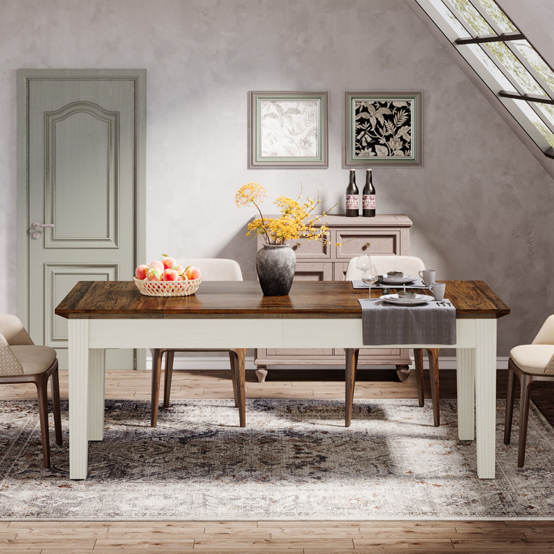 Gracie Oaks Dining Table For 4-6 People, 62-Inch Rectangular Kitchen ...