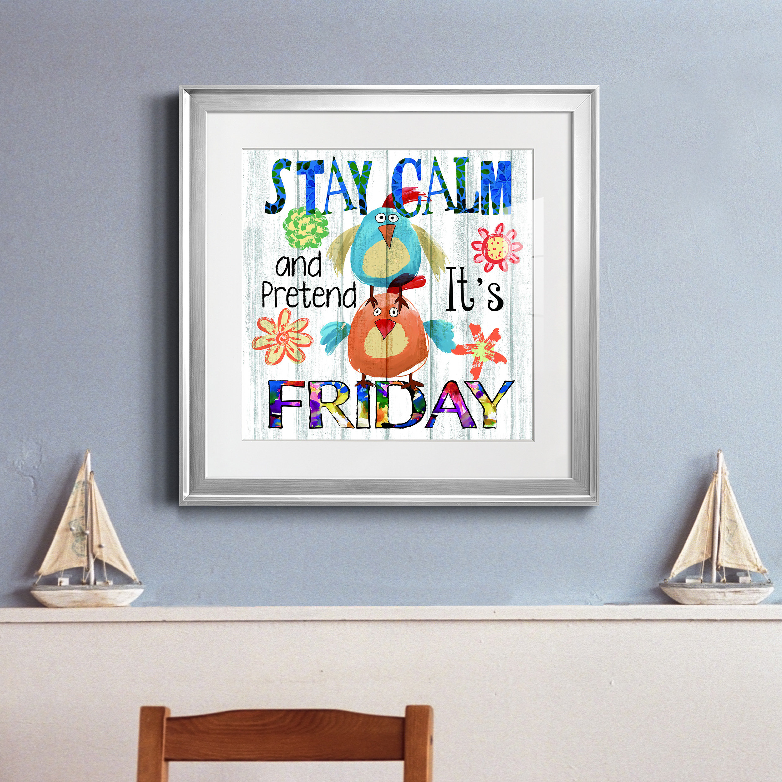 Trinx Stay Calm - Picture Frame Textual Art Print on Paper | Wayfair