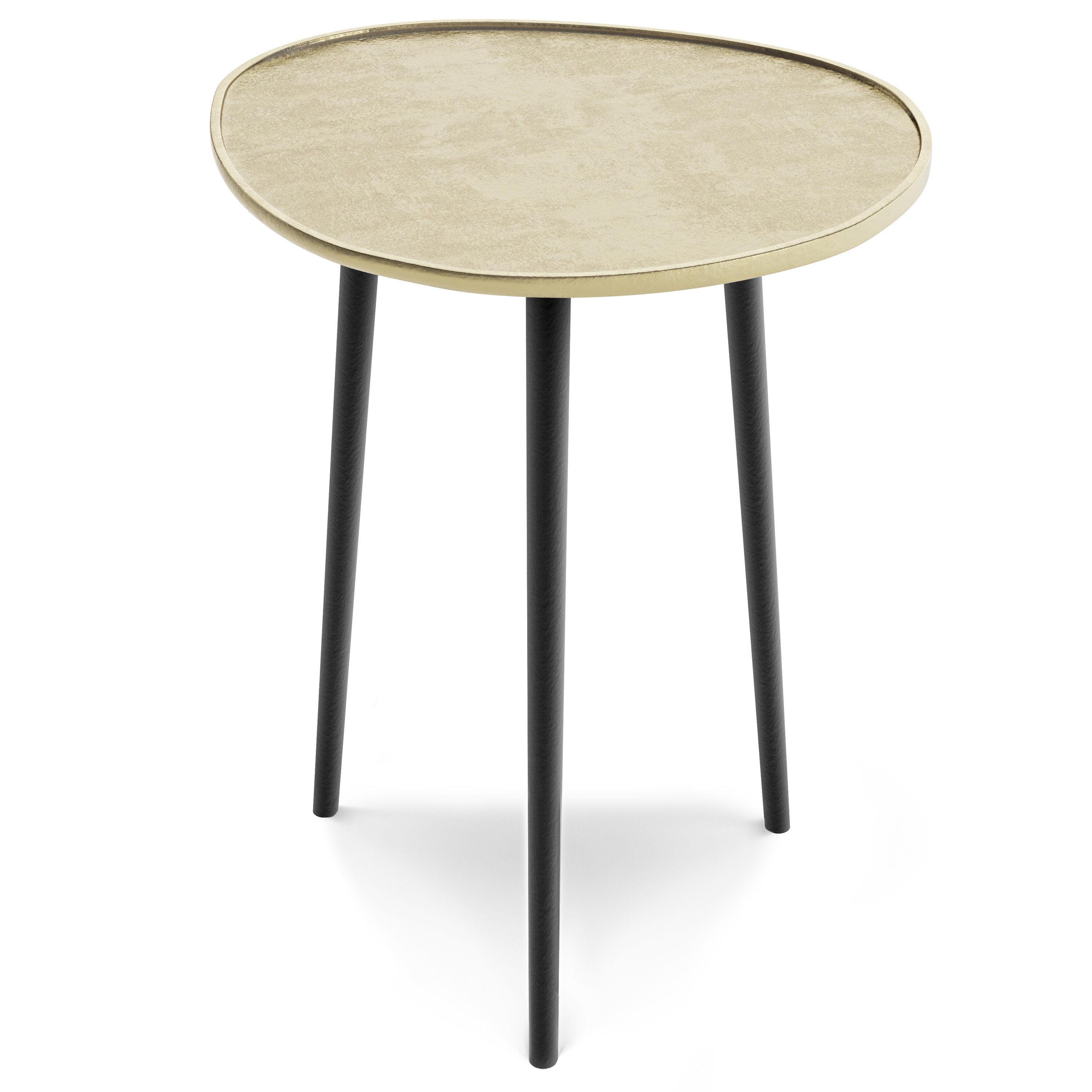 Simpli Home Tanner 19"W Round Metal Side Table with Gold Top and Black ...
