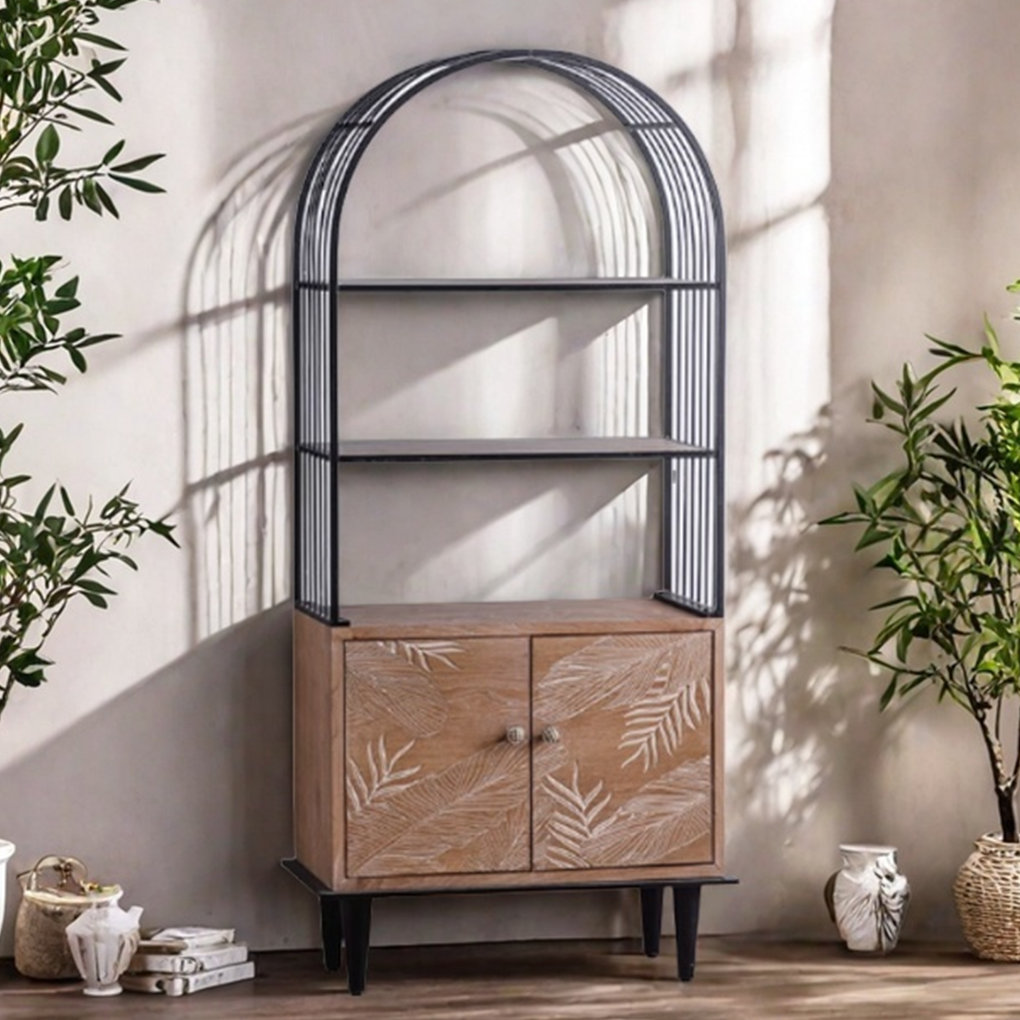 Bayou Breeze Iron Frame Display Cabinet | Wayfair