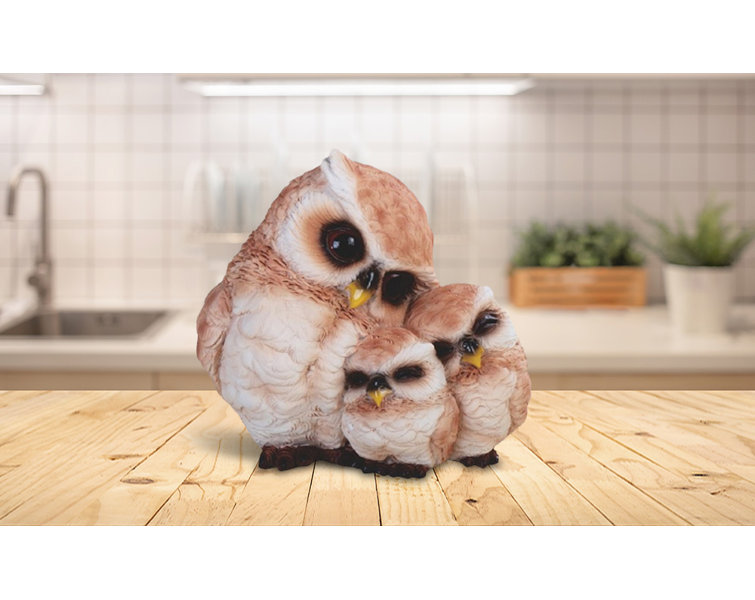 Trinx 4.75"H Owl Family Wild Animal Figurine Unique Gifts | Wayfair