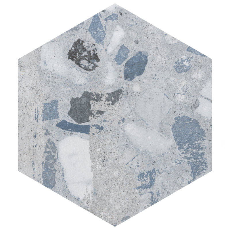 Merola Tile Recycle Hex 8.5" x 10" Porcelain Stone Look Wall & Floor ...