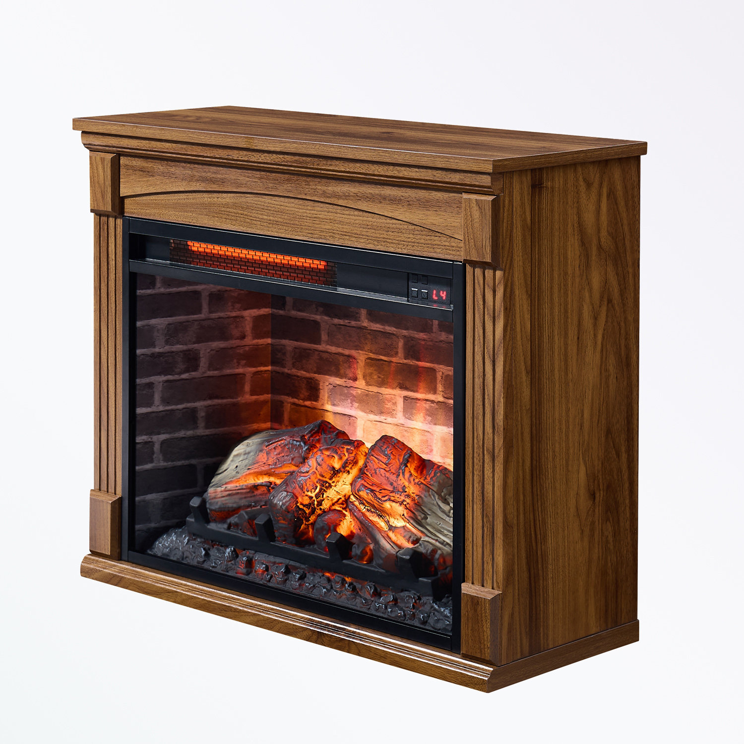 Millwood Pines wooden frame TV Stand with Electric Fireplace - Wayfair ...