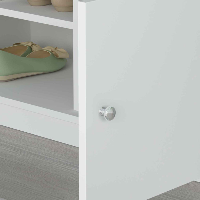 Latitude Run® Shoe Storage Bench, 2 Door 4 Cube Storage Bench Shoe Rack ...