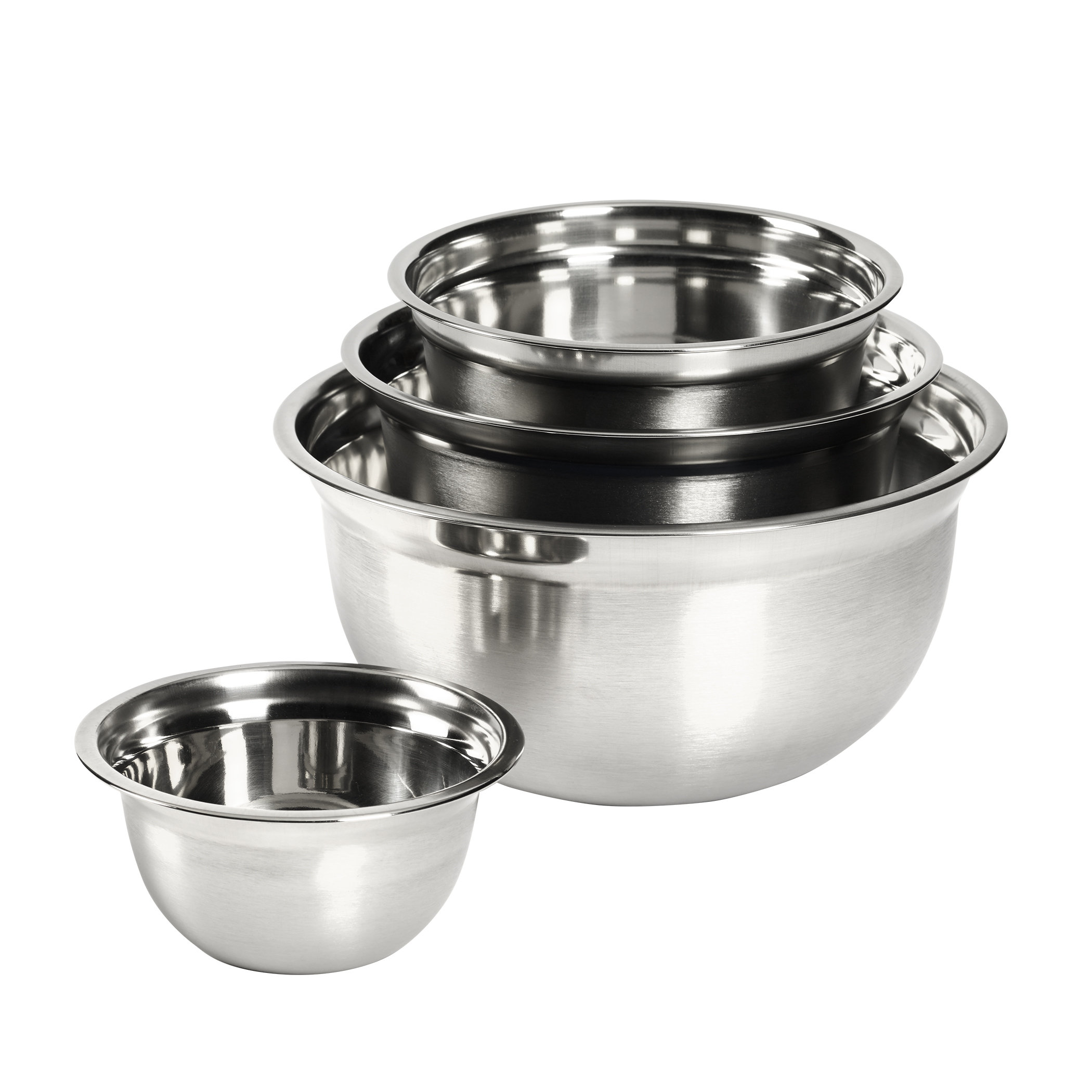 Basic Essentials Prep And Tools Stainless Steel Nested Mixing Bowl Set ...